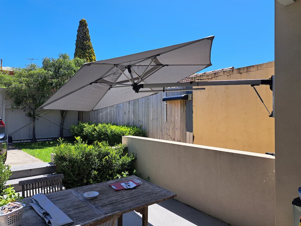 Shadowspec Retreat™ - Wall Mounted Single Canopy Umbrella - Sydney Shade